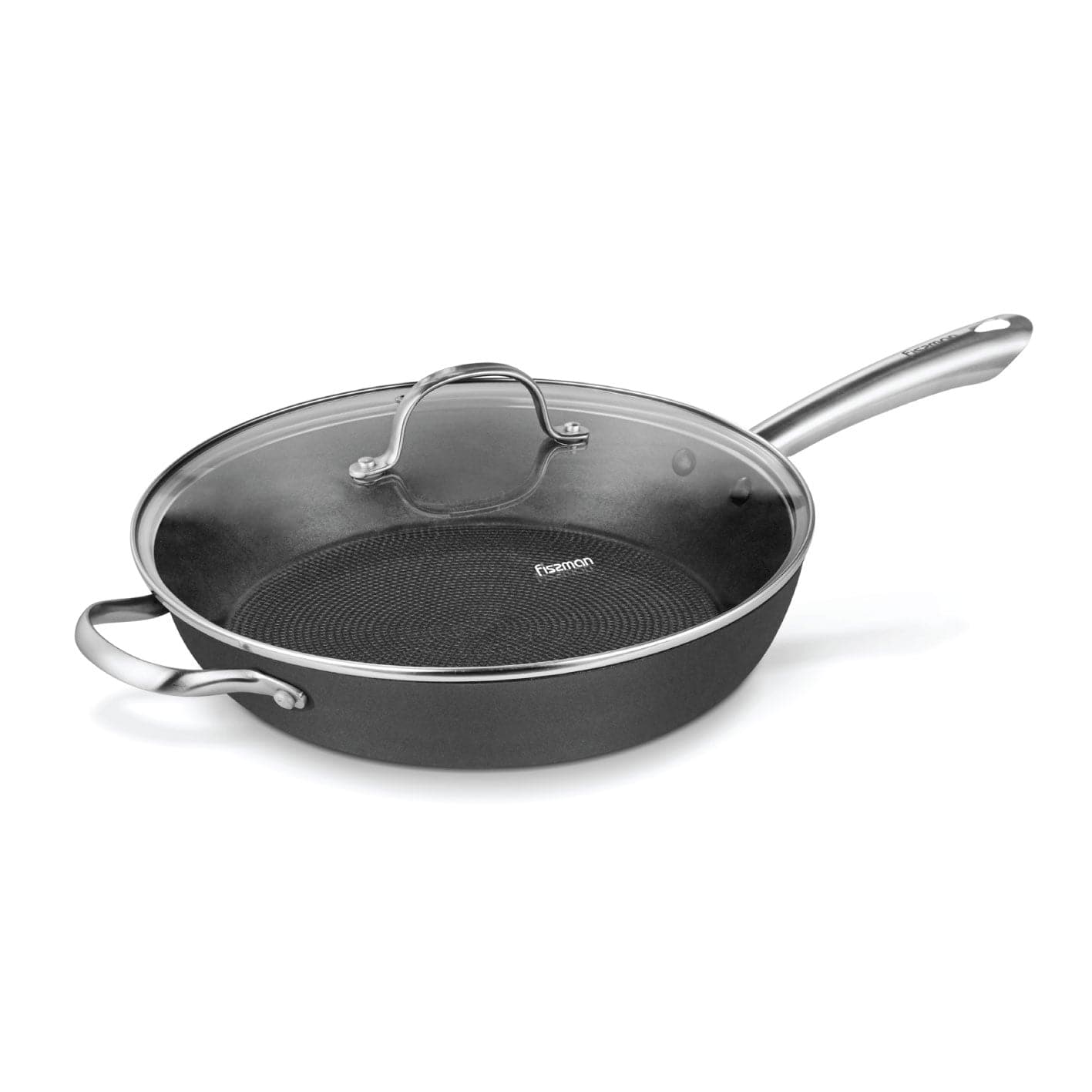 Iron Die Cast Frying Pan with Glass Lid 30 x 8cm – Fissman Australia